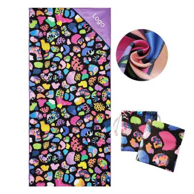 China Custom Towels With Logo Quick Dry Summer Large Microfiber Beach Towel for sale