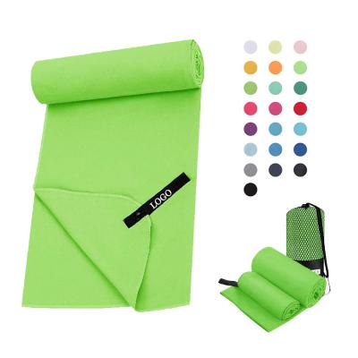 China Sweat Absorbent Quickly Drying Logo Printed Microfiber Suede Towel for sale