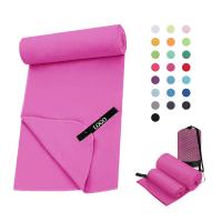 China Sweat Absorbent Quickly Drying Logo Printed Microfiber Suede Towel for sale