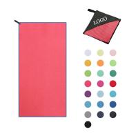 China Custom Logo Printed Lightweight Outdoor Camping Microfiber Suede Towel for sale
