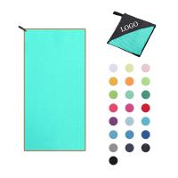 China Custom Logo Printed Lightweight Outdoor Camping Microfiber Suede Towel for sale