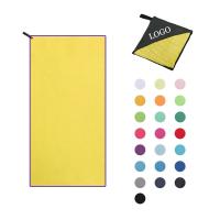 China Custom Logo Printed Lightweight Outdoor Camping Microfiber Suede Towel for sale