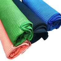 China Custom Logo with Super Absorbent Grommet Hook Waffle Microfiber Golf Towel for sale