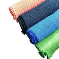 China Custom Logo with Super Absorbent Grommet Hook Waffle Microfiber Golf Towel for sale