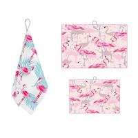 China Printed  Accessories hook Golf Towel Custom Logo Microfiber Golf Towel for sale