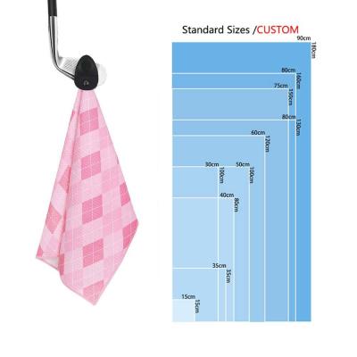 China Customized Print Golf Towel Ball Cleaning Towel Waffle Golf Towel for sale