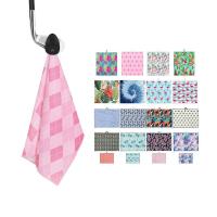 China Customized Print Golf Towel Ball Cleaning Towel Waffle Golf Towel for sale