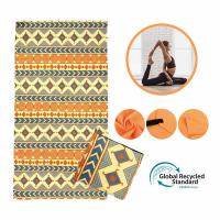 China Microfiber Suede Yoga Towel Digital Print 2-in-1 bag Microfiber Beach Towel for sale
