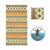 China 2-in-1 Bag Custom Lightweight Super Absorbent Large Microfiber Beach Towel for sale