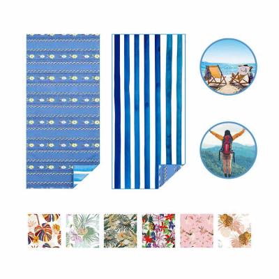China Custom Oversized Large Personalized Double Sided Microfiber Beach Towel for sale