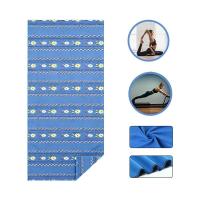 China Sand Free Eco-Friendly Blue Flower Design Printed Microfiber Beach Towel for sale