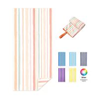 China Quick Dry Stripe Custom Microfiber Recycled Suede Printed Beach Towel for sale