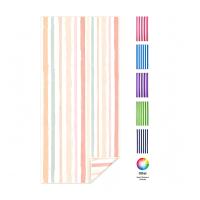 China Quick Dry Stripe Custom Microfiber Recycled Suede Printed Beach Towel for sale