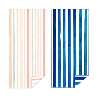 China Custom Stripe Printed Sublimation Quick Dry Large Printed Beach Towel for sale