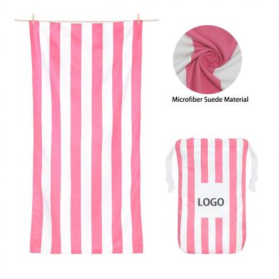 China Eco-friendly Customized Color Striped Pattern Printed Beach Towel for sale