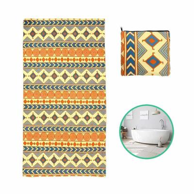 China Private Logo Super Water Absorbent Soft Sand Free Printed Beach Towel for sale