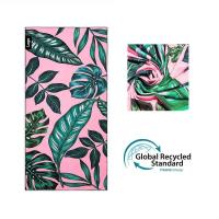 China Lightweight Oversized Sand Free Quick Dry Print Pink Custom Beach Towel for sale