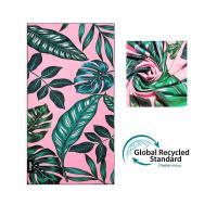China Lightweight Oversized Sand Free Quick Dry Print Pink Custom Beach Towel for sale