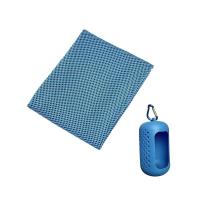 China Blue Color 160GSM Square Ice-Cold in Summer Microfiber Cooling Towel for sale