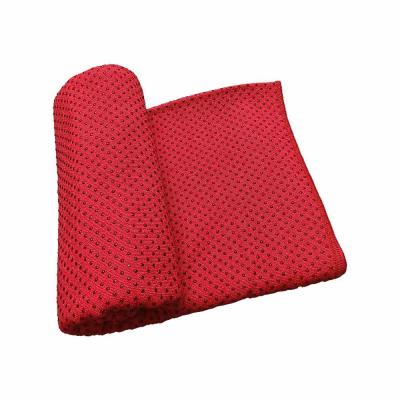 China Anti Slip Ultra Absorbent Red Custom Size Microfiber Yoga Towel for sale