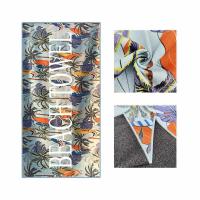 China Charcoal Gray Soft With Elastic Band Printed Custom Beach Towel for sale