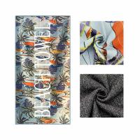 China Charcoal Gray Soft With Elastic Band Printed Custom Beach Towel for sale