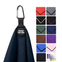 China Magnetic Golf Towel Waffle Weave Portable  Microfiber Golf Towel for sale