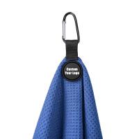 China New Design Custom Plain Color Waffle Magnetic Microfiber Golf Towel for sale
