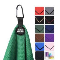 China Golf Accessories Solid Towel With Clip Hook Microfiber Golf Towel for sale
