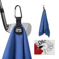 China Custom Color Golf Towel 40*60cm With Magnet Microfiber Golf Towel for sale