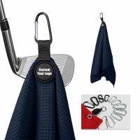 China Custom Logo Strong Magnetic N45 40*40 Waffle Microfiber Golf Towel for sale