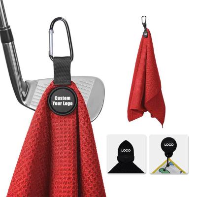 China 40x40cm with Hook Clip Absorbent Magnet Golf Club Waffle Golf Towel for sale