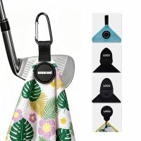 China Custom Embroidered Logo With Carabiner And Magnet Waffle Golf Towel for sale