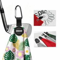 China Custom Embroidered Logo With Carabiner And Magnet Waffle Golf Towel for sale