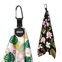China Custom Embroidered Logo With Carabiner And Magnet Waffle Golf Towel for sale