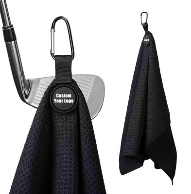 China Custom Design Sublimation Woven Technics Durable Waffle Golf Towel for sale