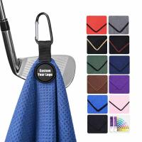 China Thick Waffle Weave Sublimation Sports With Magnet Waffle Golf Towel for sale