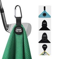 China Custom Logo Towel Waffle Magnetic Golf Cleaning Waffle Golf Towel for sale