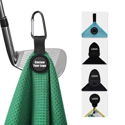 China Custom Logo Towel Waffle Magnetic Golf Cleaning Waffle Golf Towel for sale