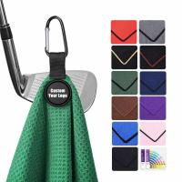China Custom Logo Towel Waffle Magnetic Golf Cleaning Waffle Golf Towel for sale