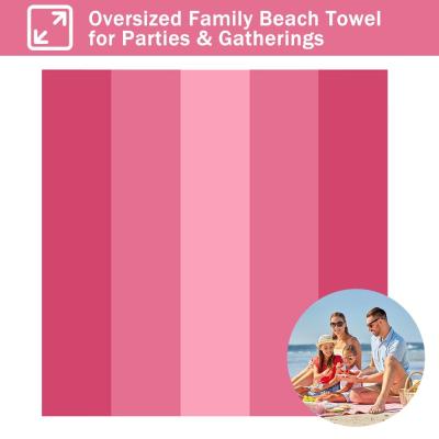 China Custom Sand Free Quick Dry Extra Large Striped Printed Beach Towel for sale