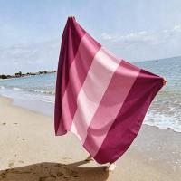 China Custom Sand Free Quick Dry Extra Large Striped Printed Beach Towel for sale