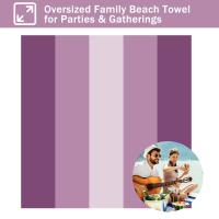 China Customized Logo Printed Family Large Striped Printed Beach Towel for sale