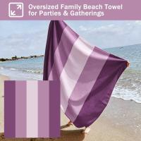 China Customized Logo Printed Family Large Striped Printed Beach Towel for sale