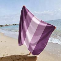 China Customized Logo Printed Family Large Striped Printed Beach Towel for sale