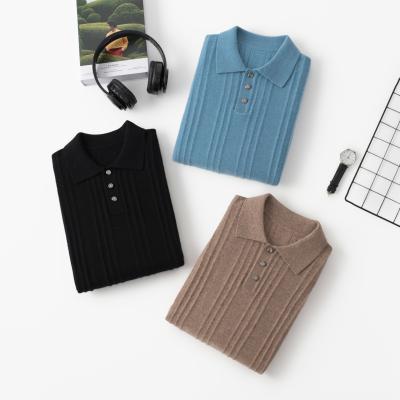 China 100% Pure Cashmere Polo Neck Business Sweater for sale