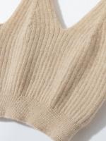 China 100% Pure Cashmere Women’s V-Neck Strip Knitted Top for sale