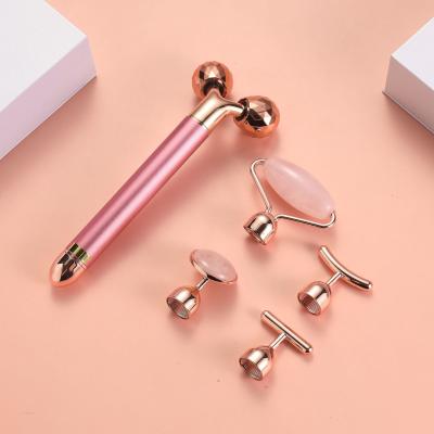 China 6-in-1 Electric Rose Quartz Face Roller for sale
