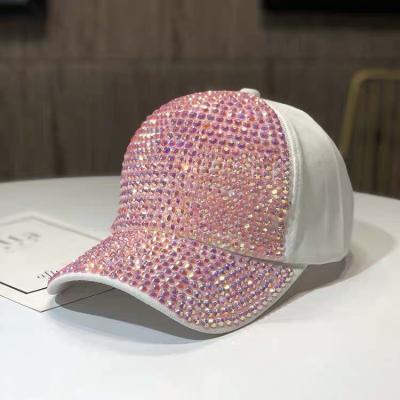 China Adjustable Rhinestone Sequins Baseball Cap for sale