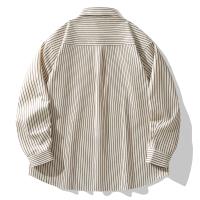 China American Retro Men’s Striped Shirt Vertical Striped Cotton Loose Casual Long Sleeved Knitted Flannel Spring GZHK-2631 for sale